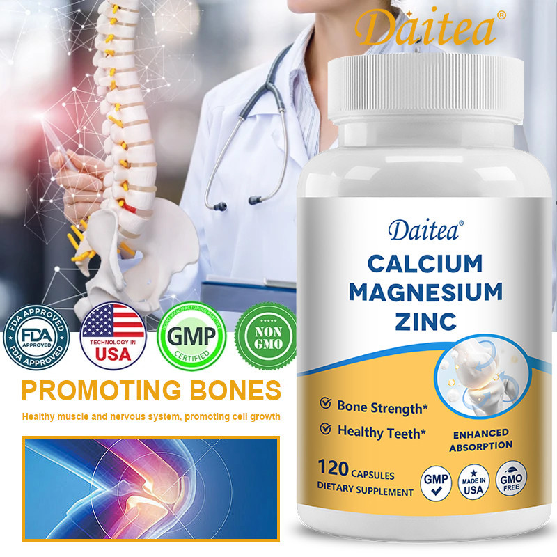 DAITEA Calcium Magnesium Zinc Supplement: Contains calcium, magnesium ...