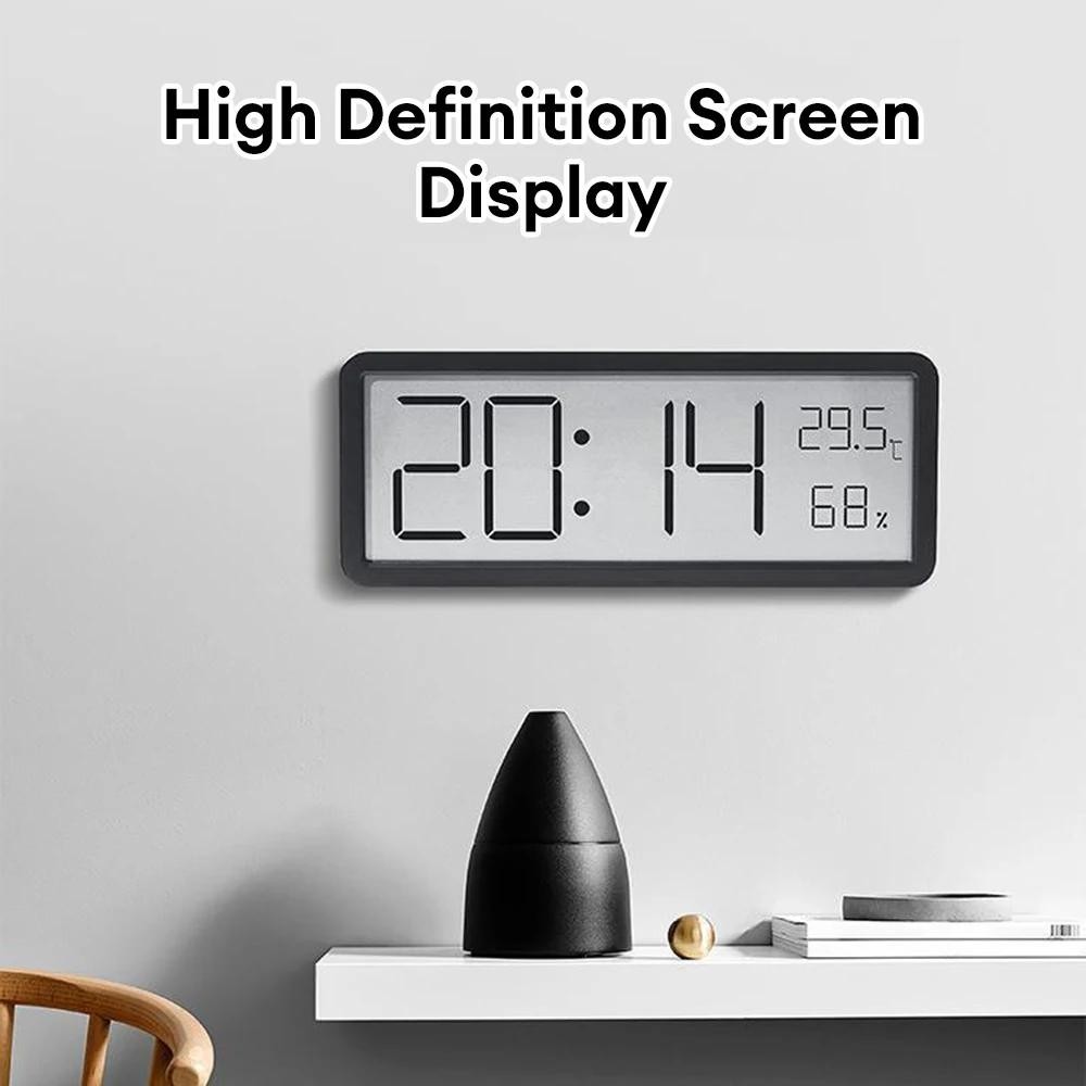 Large Screen Digital Wall Clock Electronic Alarm Clock Date Temperature ...