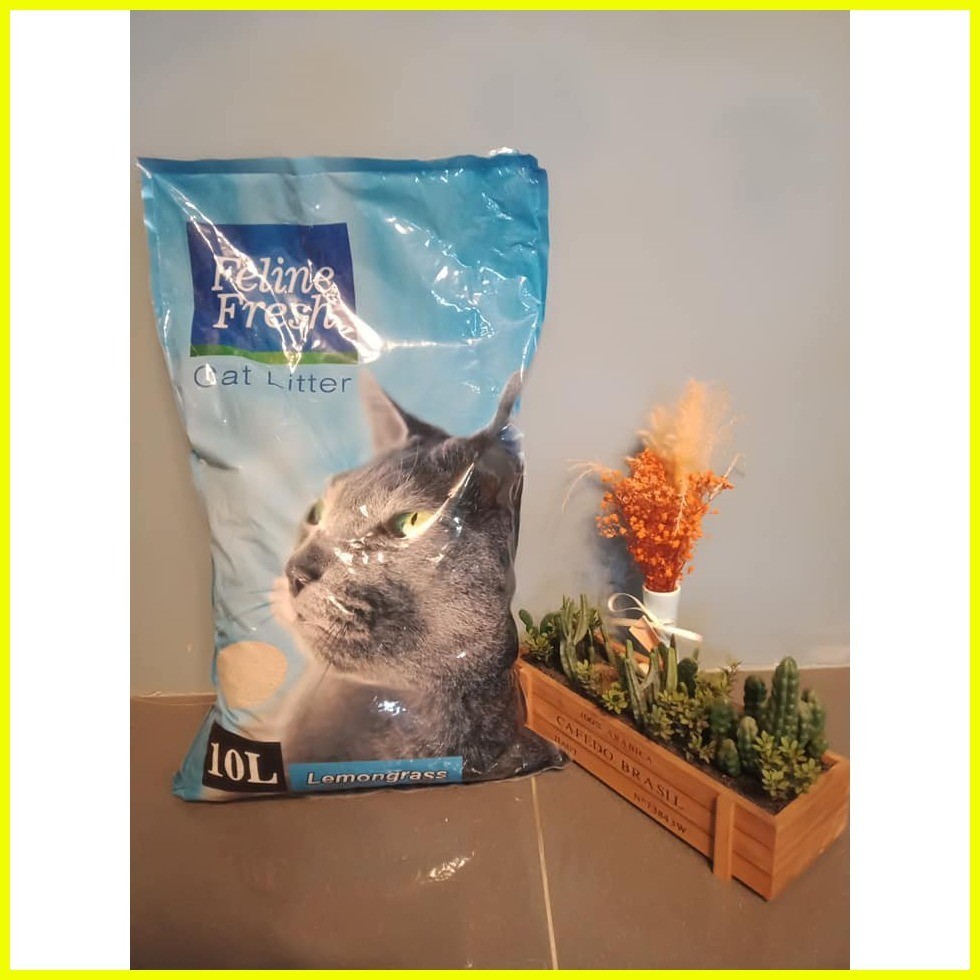 Feline Fresh Cat Litter Sand 10L ( Lemon Grass Scent) /1bag | Shopee ...