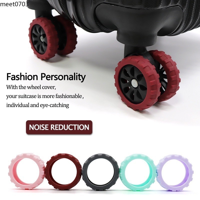 2024 8Pcs/set Luggage Wheel Protector Suitcase Wheels Ring Rubber Ring ...