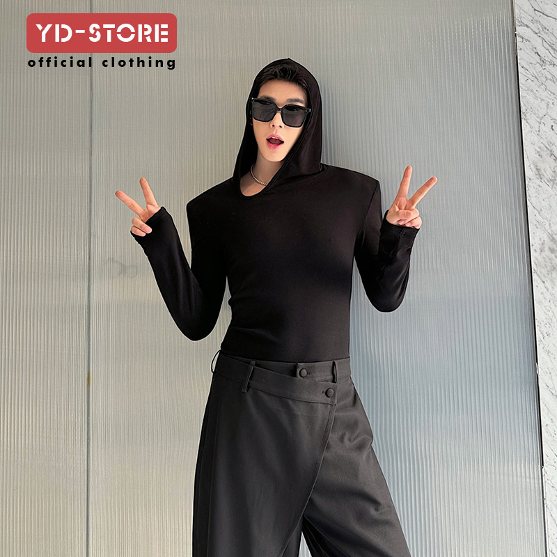 Spring Style Original Design Skinny Irregular Diagonal Neckline Hooded ...