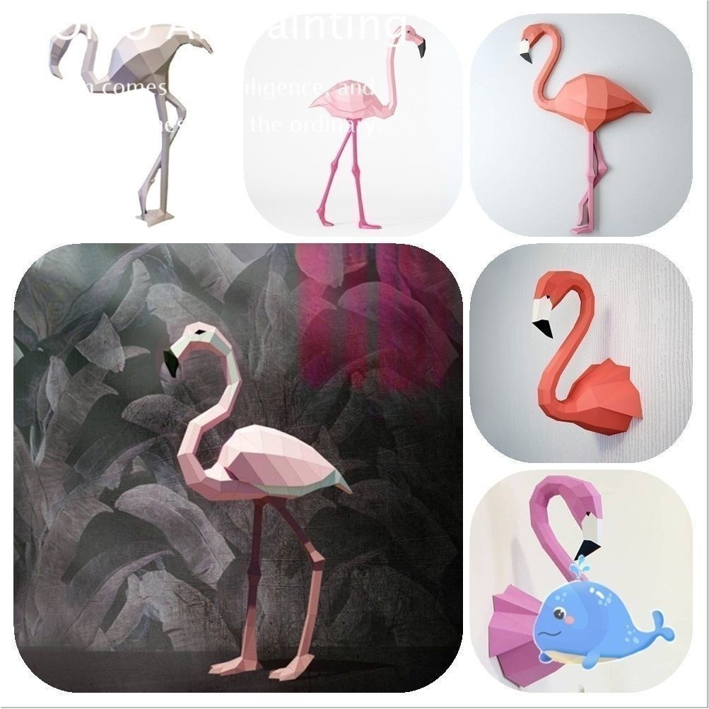 Momo Creative Paper Model D2 Flamingo Model Handmade DIY Handmade ...