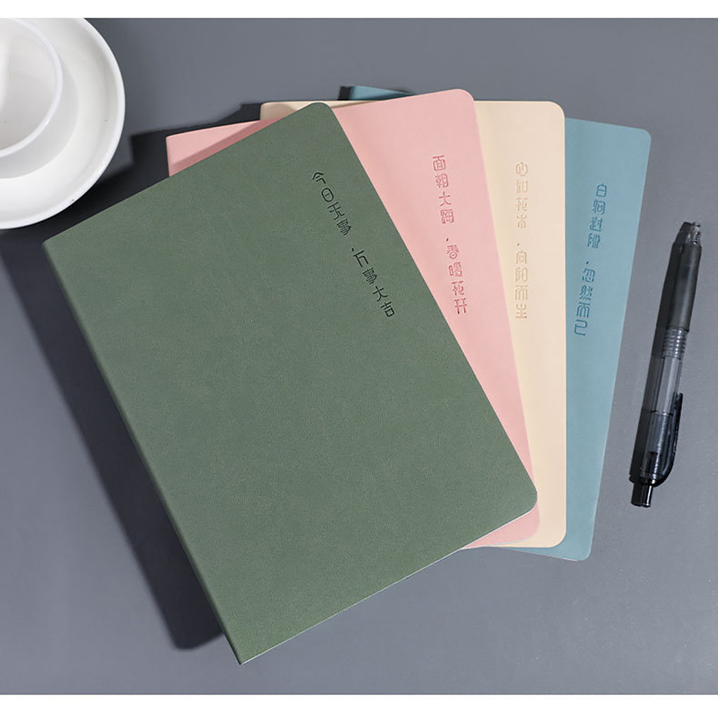 A5 80 Sheets Stitched Notepad Soft Horizontal Line Notebook Solid color ...