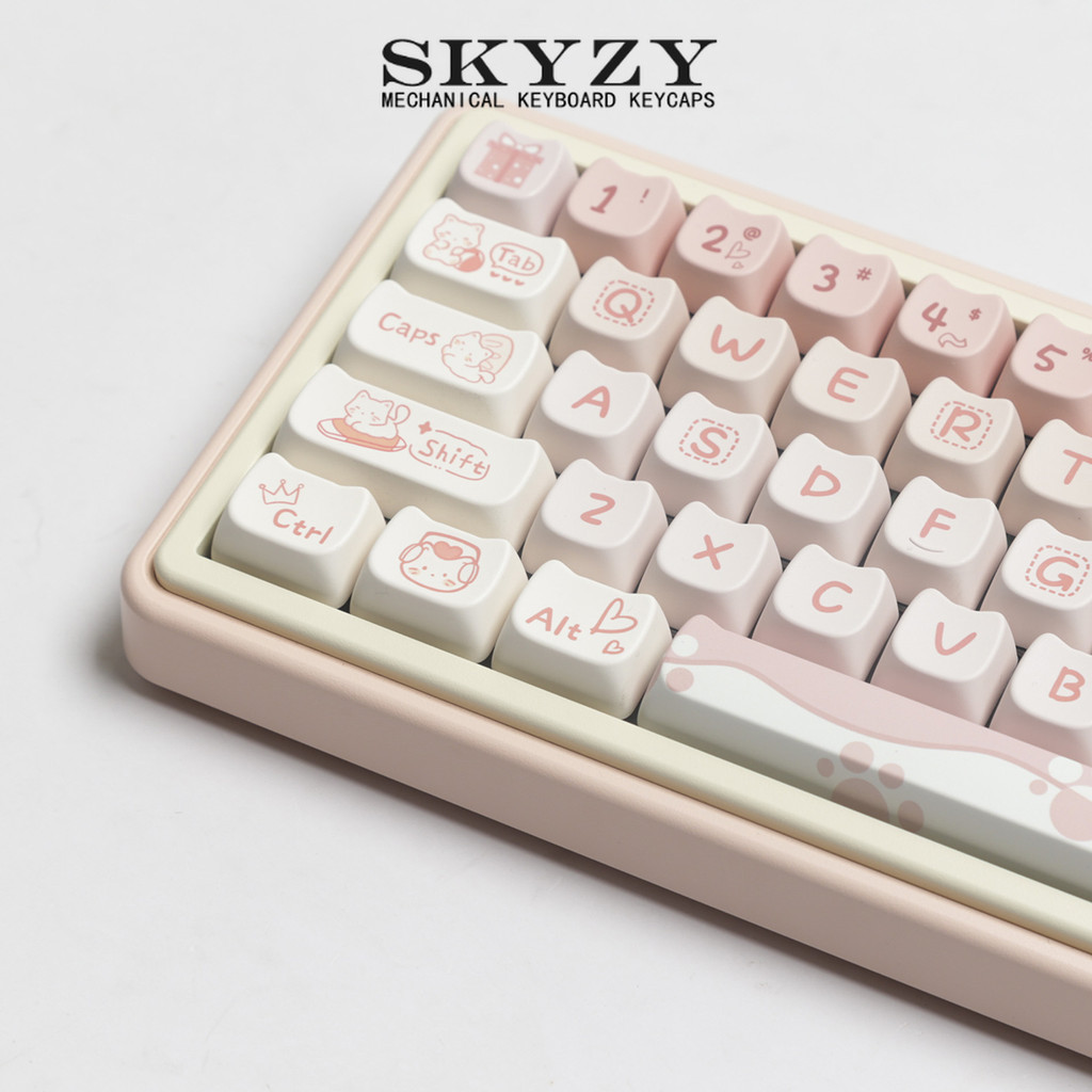 Party Kitten Keycaps MAO Profile Cute Girl PBT Dye Sub Mechanical ...