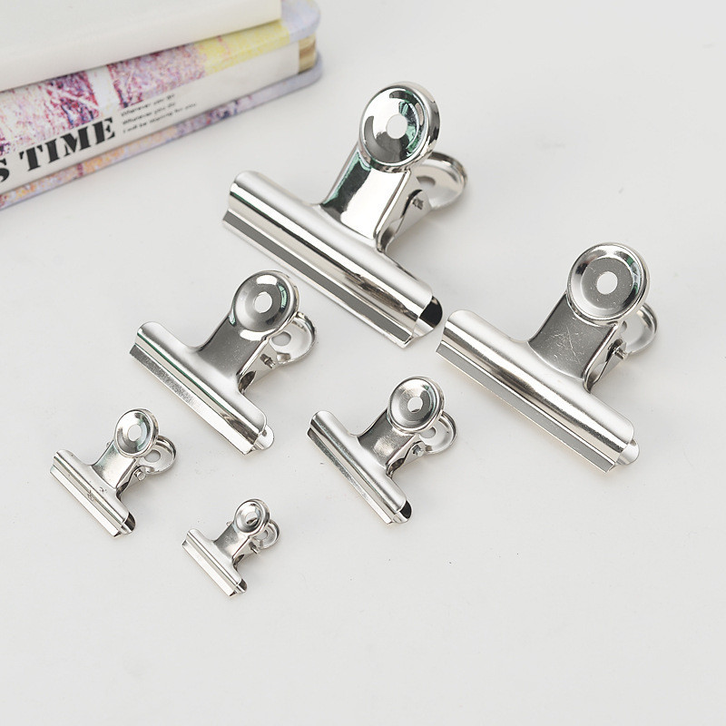 5PCS High Quality Stainless Steel Bulldog Clips Metal Office Paper Clip ...