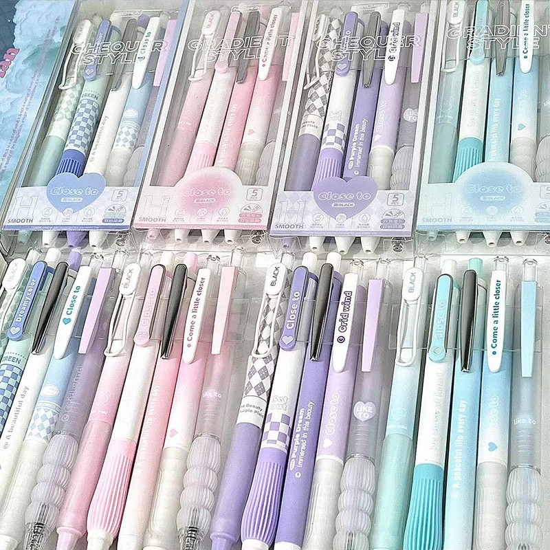 5Pcs Creative Gradient Color Gel Pen Set Super Soft Silicone Pen Grip ...