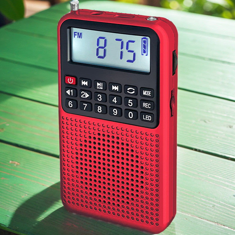 Mini Portable FM Radio Rechargeable Bluetooth MP3 Player Recorder with ...