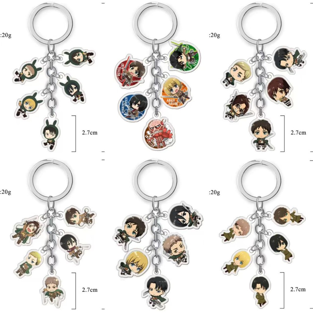 Anime Attack on Titan Acrylic Double Sided Transparent Keychain ...