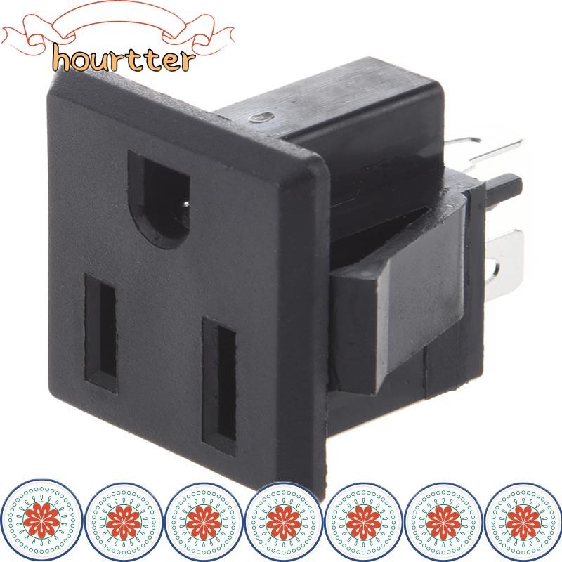 AC 125V 15A Panel Mount US Outlet Power Socket Black hourtter | Shopee ...