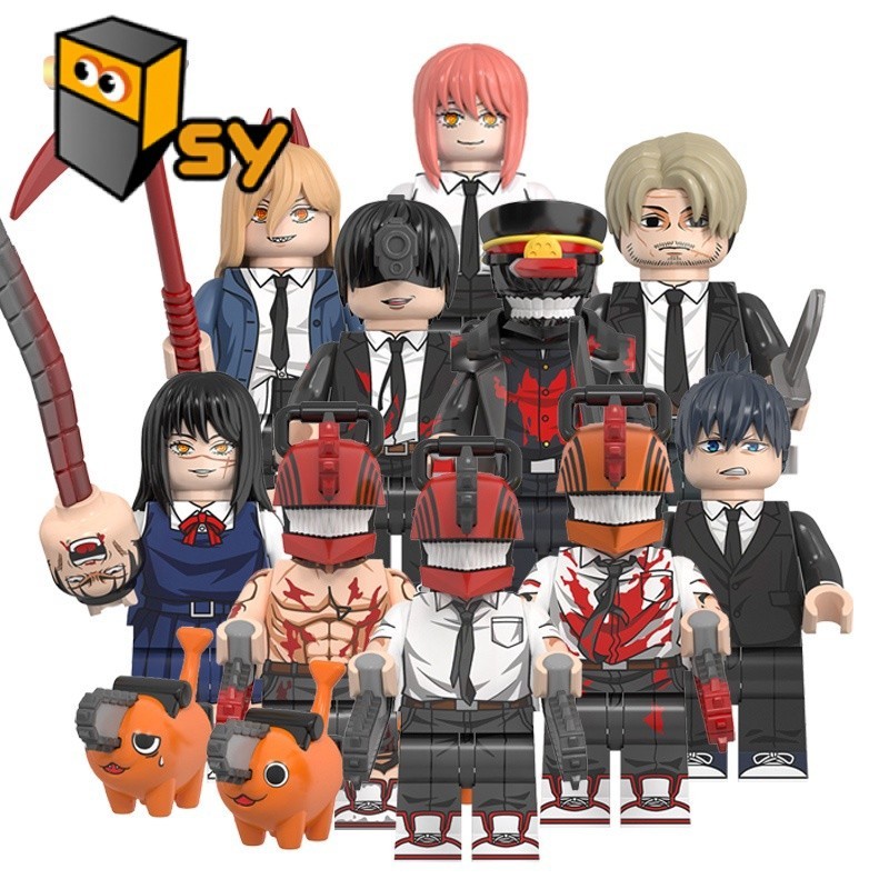 Anime Samurai Sword Denji Man Chain Saw With Pochita Mini Building ...