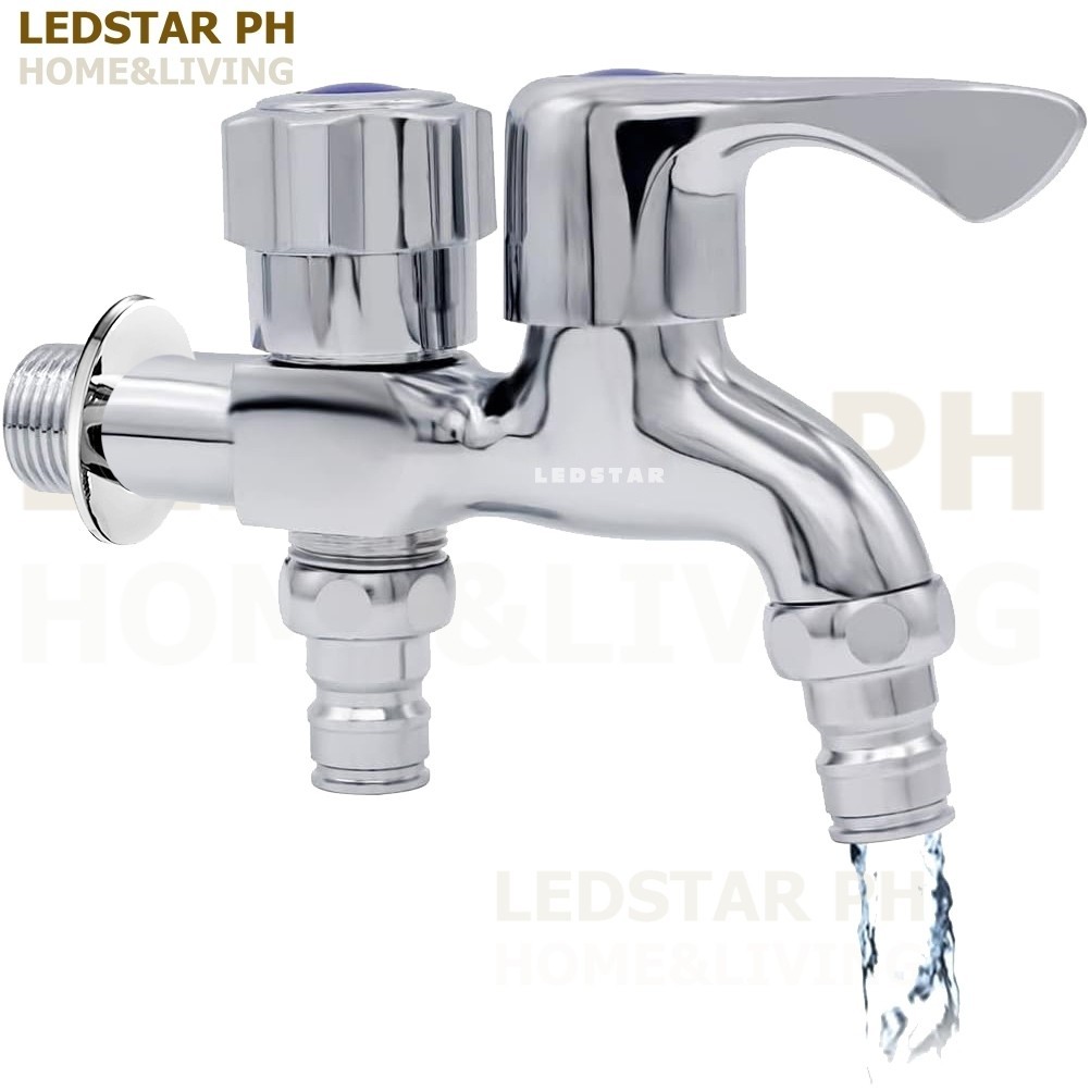 2 in 1 Brass Dual Tap for Washing Machine, Two Way Tap for Washing Machine | Shopee Philippines