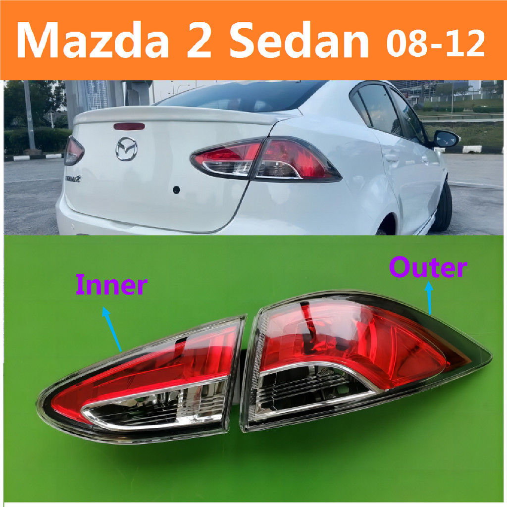 Mazda 2 Tail Lamp Mazda2 Tail Lamp Sedan (2008-2013) Taillight Taillamp ...