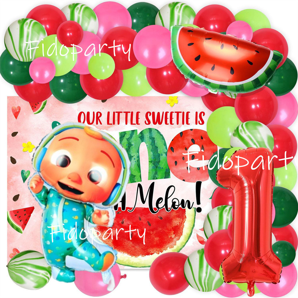 Cocomelon Balloon Garland Arch Kit Watermelon Foil Balloon Red Green ...