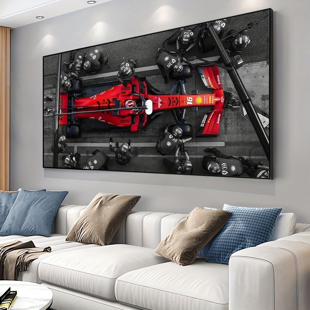 1pc Canvas Poster, Modern Art, Red Formula One Wall Art-Canvas Poster ...