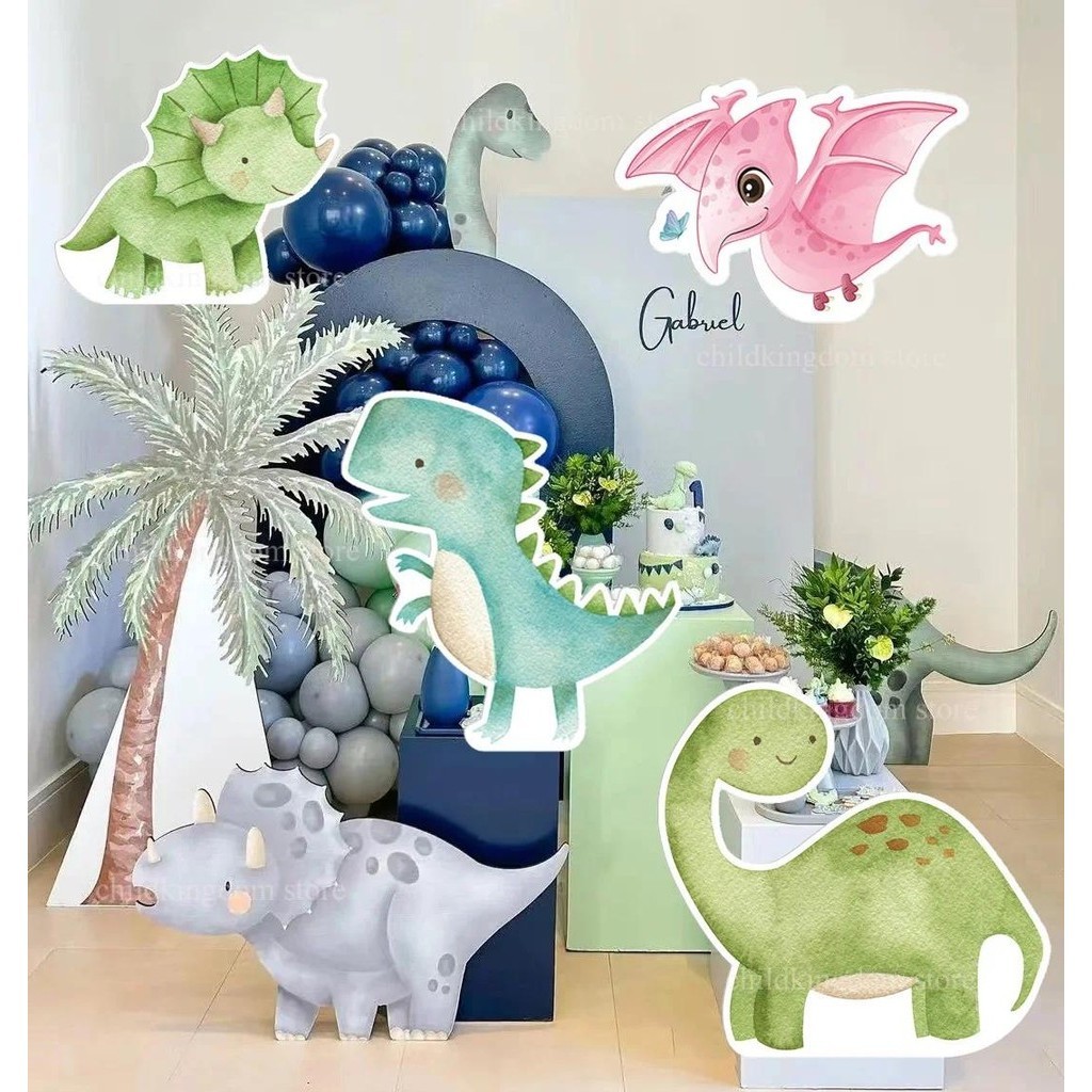 Dinosaur Birthday Balloons Arch Backdrops Dino Dinosaur Cutouts Animals ...
