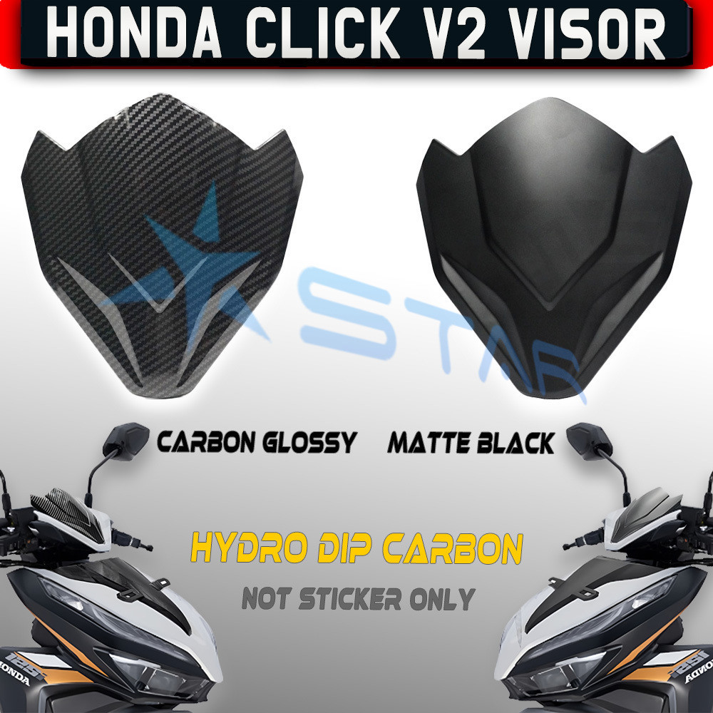 Honda Click V2 Visor Carbon/Matte Hydro Dip Carbon For Click 125i/150i ...