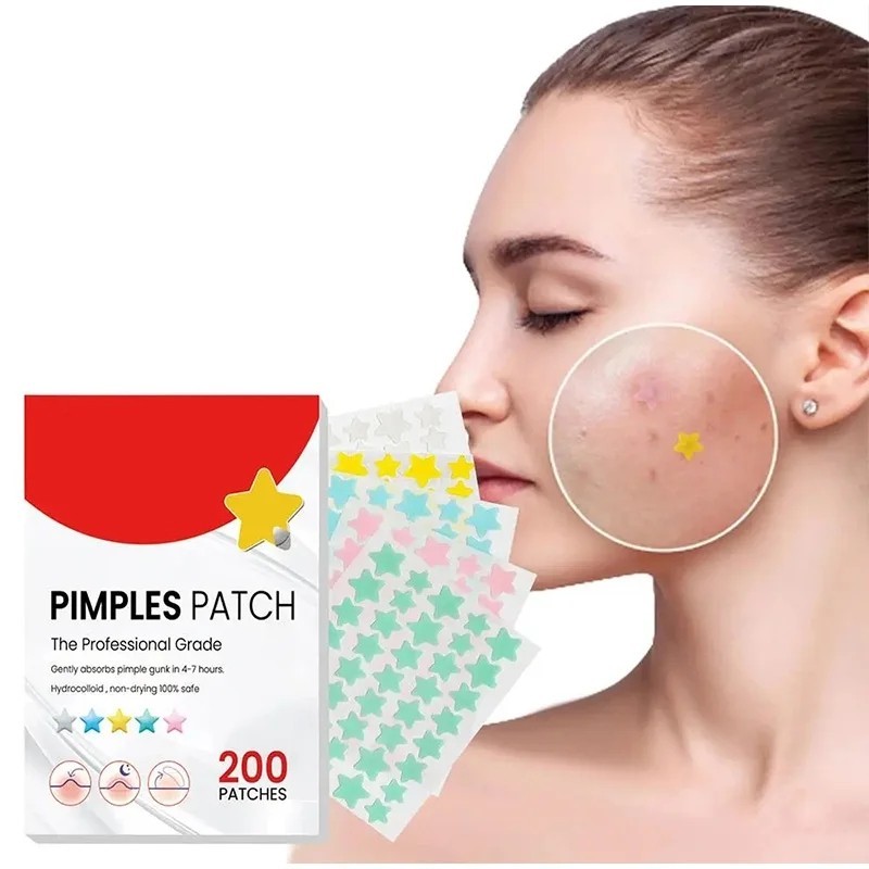 200 Patches Patch for Pimples Shaped Star Sticker Colored Hydrocolloid ...