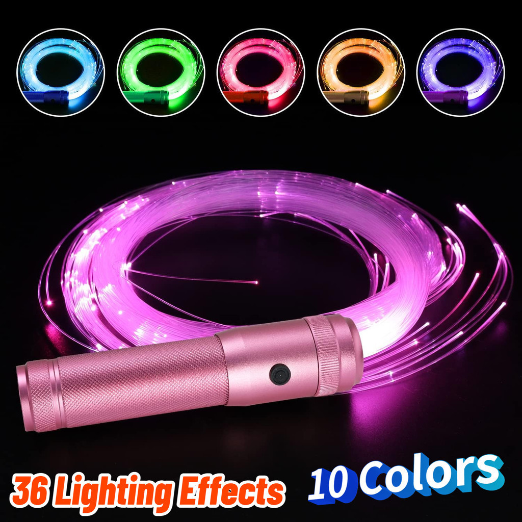 2024 Newest LED Fiber Optic Whip 36 Lighting Effects 10 Colors Optical ...
