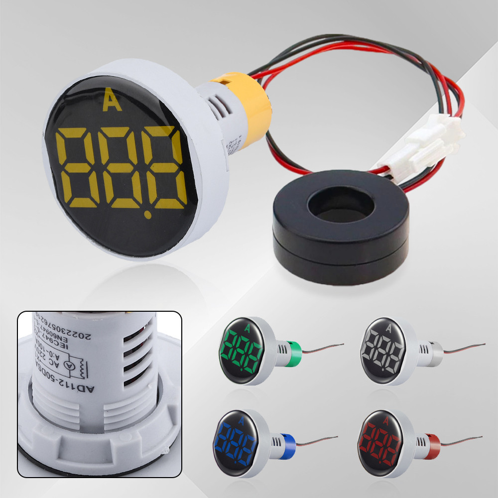 Occkic 49MM Round LED Digital Ammeter Current Tester 0-100A Ammeter ...