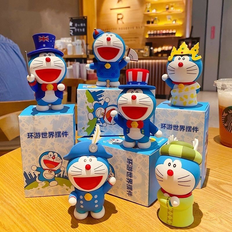 Doraemon's World Tour Blind Box Trendy Anime Figure Action Figure Desk ...