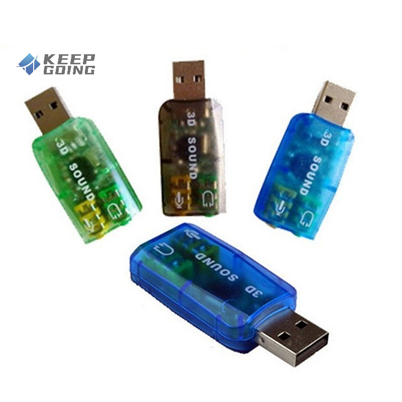Keep Going＞ Mini External USB To 3.5mm Mic Headphone USB Sound Card 3D ...