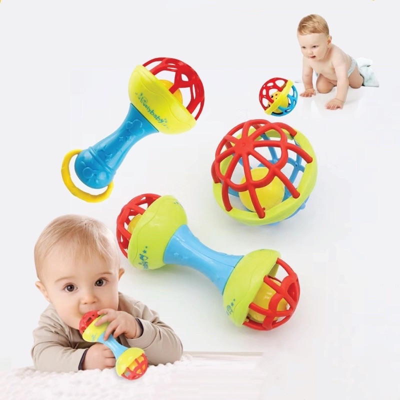[JTS] Baby Toy Rattles Bell Teether Educational Sound Soft Ball Hammer ...