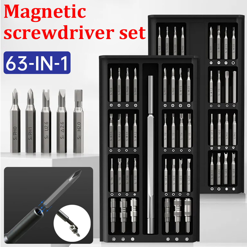 VOKTTA Magnetic Screwdriver Set 63 In 1 Kit Bits Precision Electronics ...
