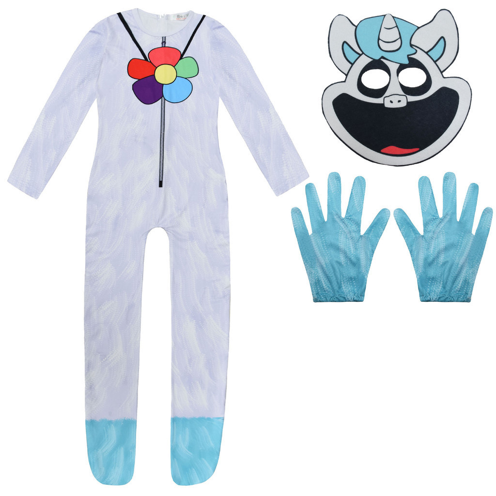 Game Smiling Critters Cosplay Costumes Red Blue Smiling Cat One-piece ...
