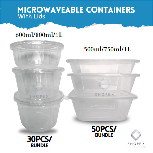 Microwavable Food Container Plastic Round 600ml/800ml/1000ml ...