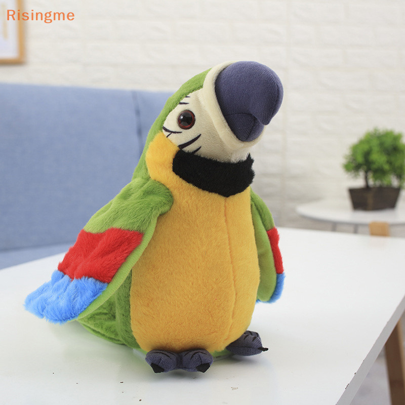 [Risingme] Talking Macaw Parrot Repeat What You Say Stuffed Animal ...