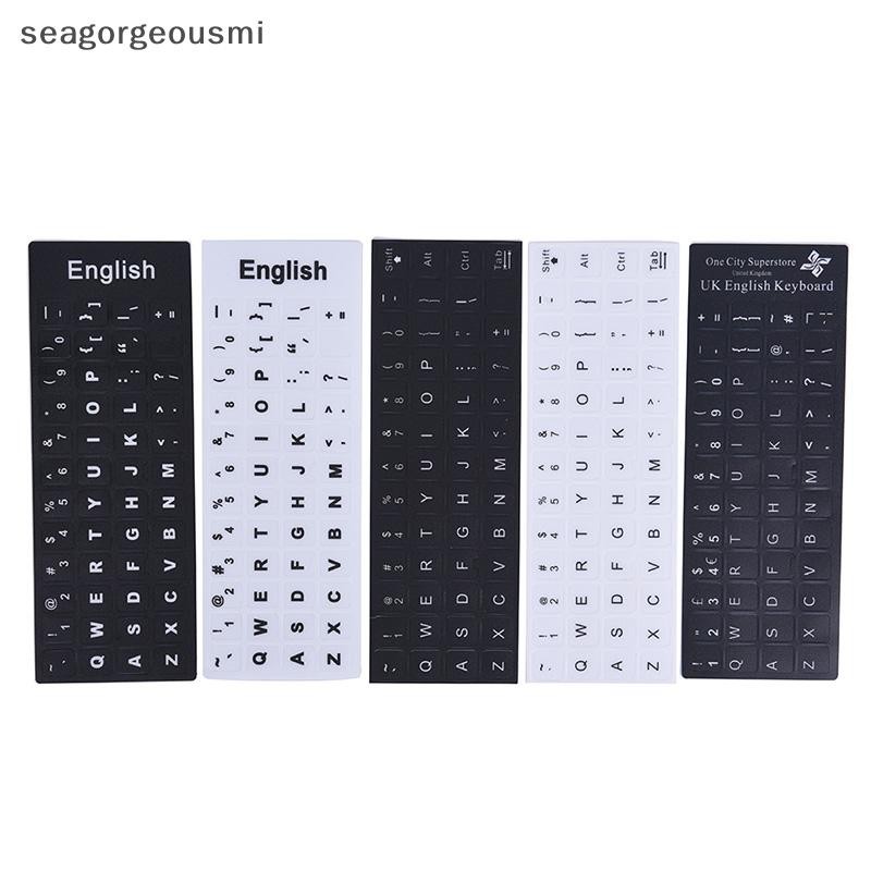 Seph 1pc English Keyboard Replacement Stickers White on Black Any PC ...