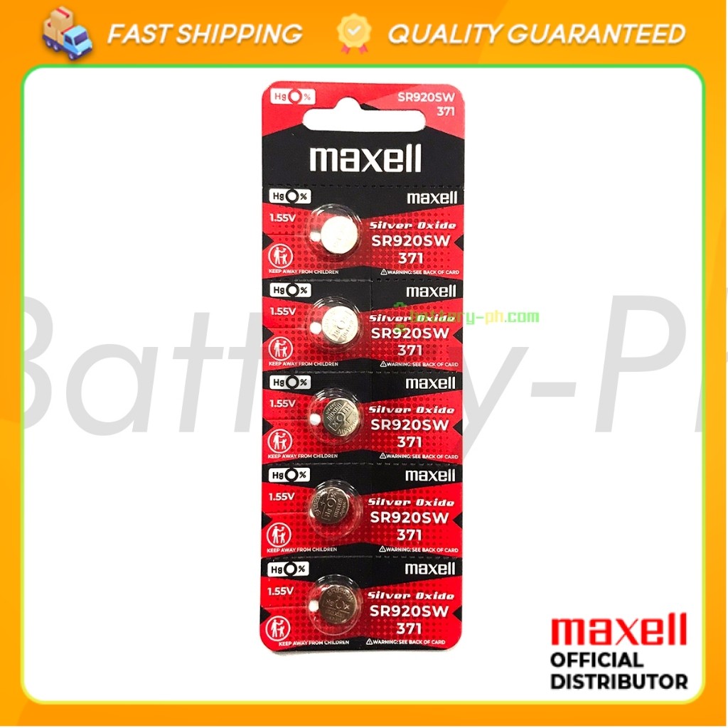 ORIGINAL Maxell SR920SW / 371 Battery Pack of 5pcs / Pad (battery_ph ...