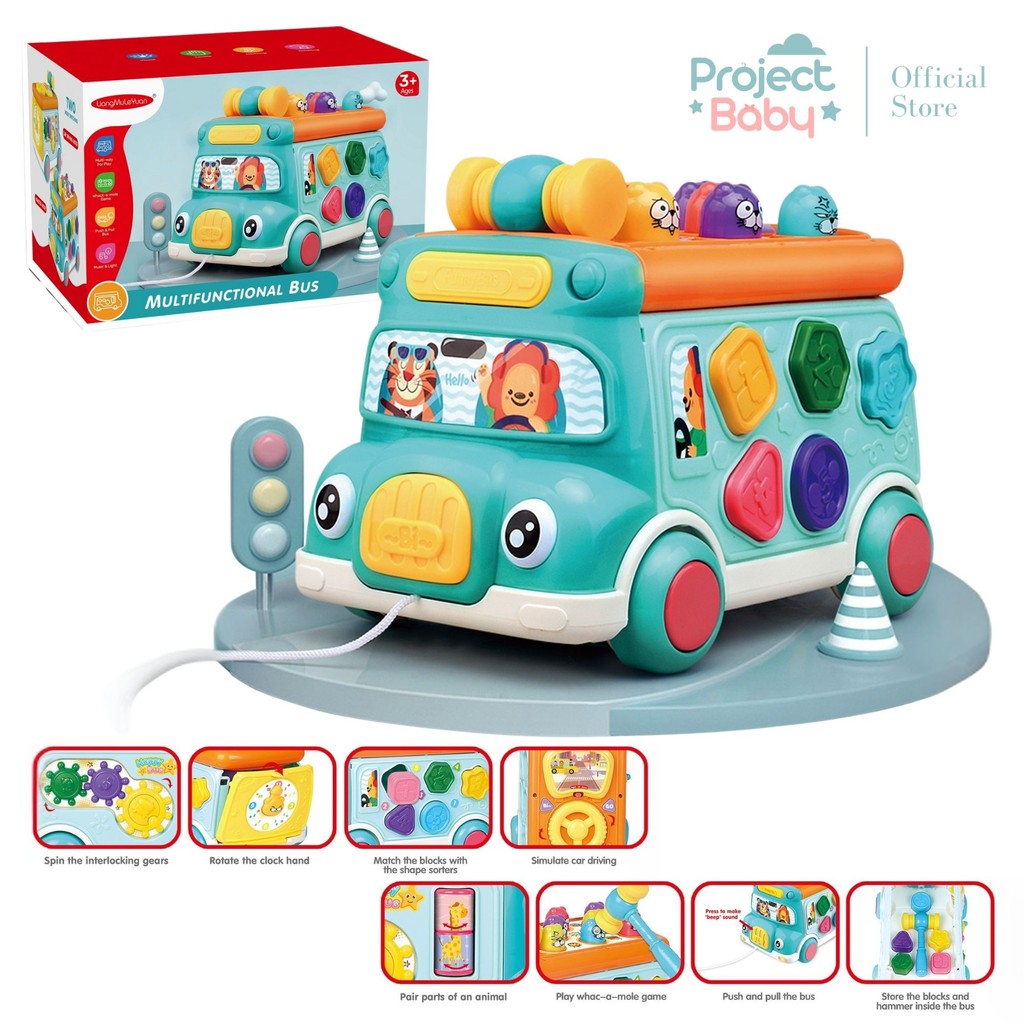 Smart Bus Toy with Lights & Sound, Musical Learning Toys Whack A Mole for Toddlers 3+ | Shopee ...