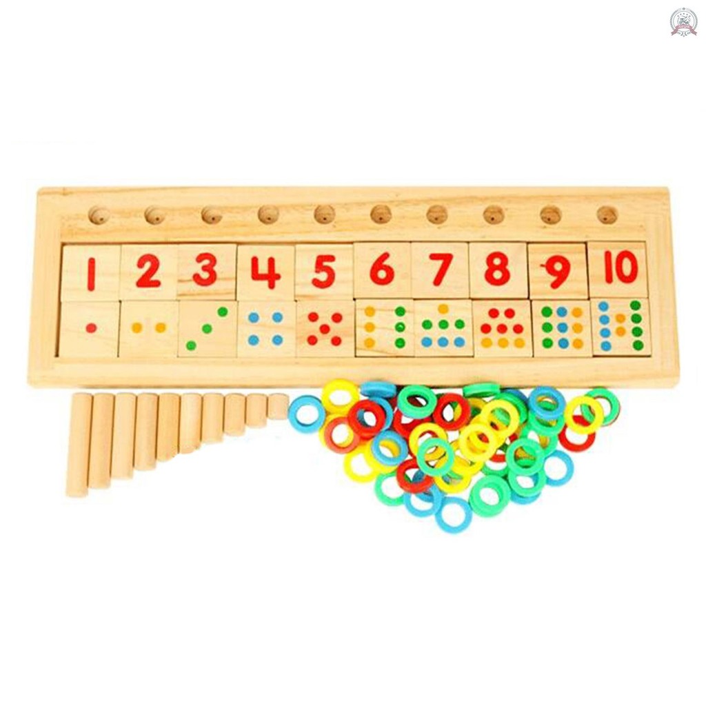 Wooden Math Game Board Number Puzzle Sorting Montessori Toys Early ...