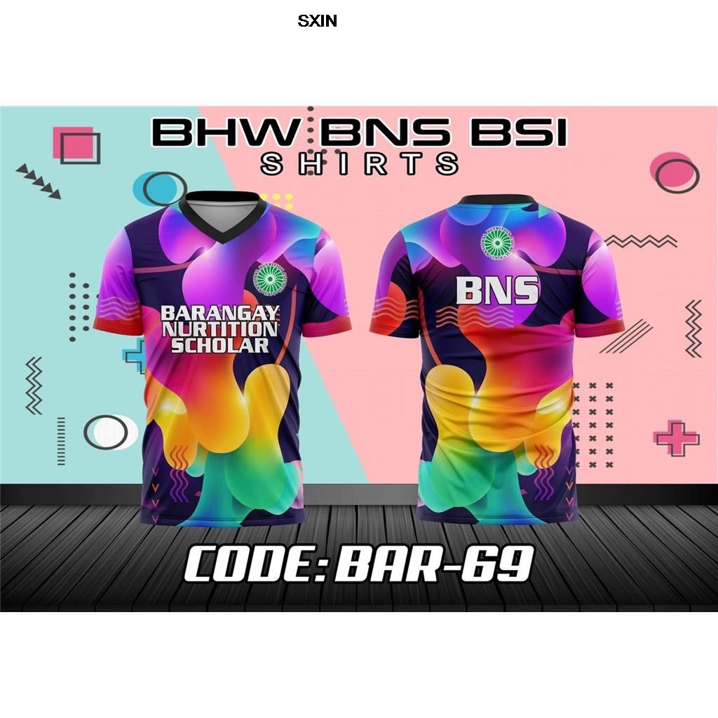 New BHW BNS BSI Tshirt for Men and Woman Jersey Sublimation T-shirts blackish color(CODE:67 ...