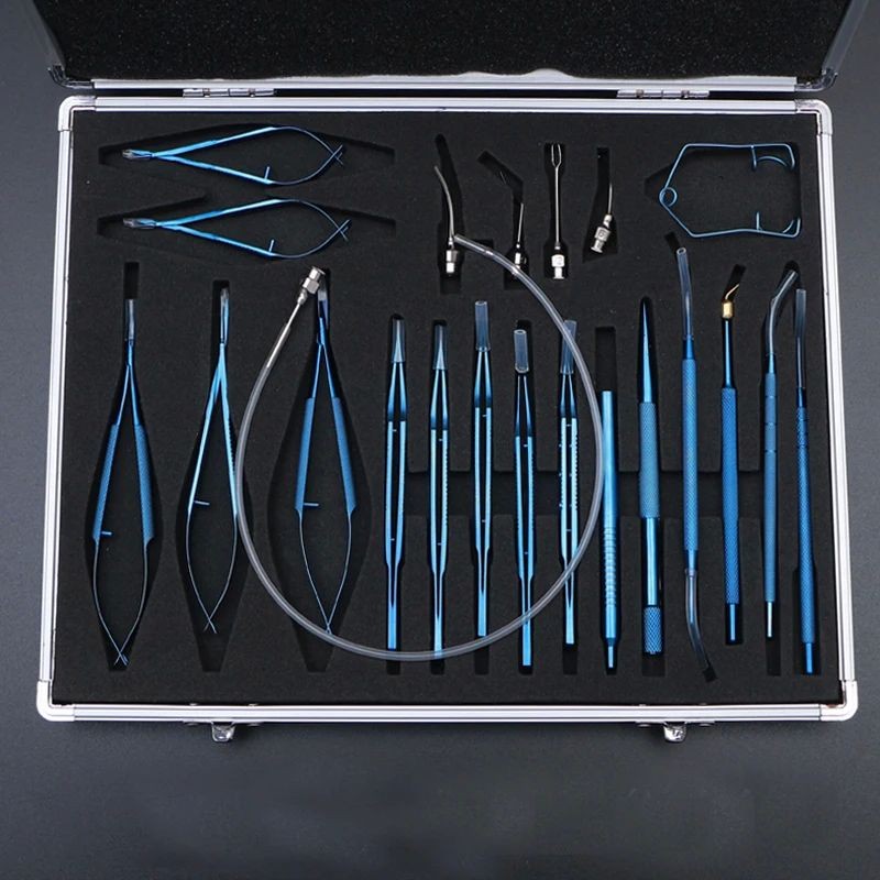 Ophthalmic instrument set needle holding suture corneal scissors ...