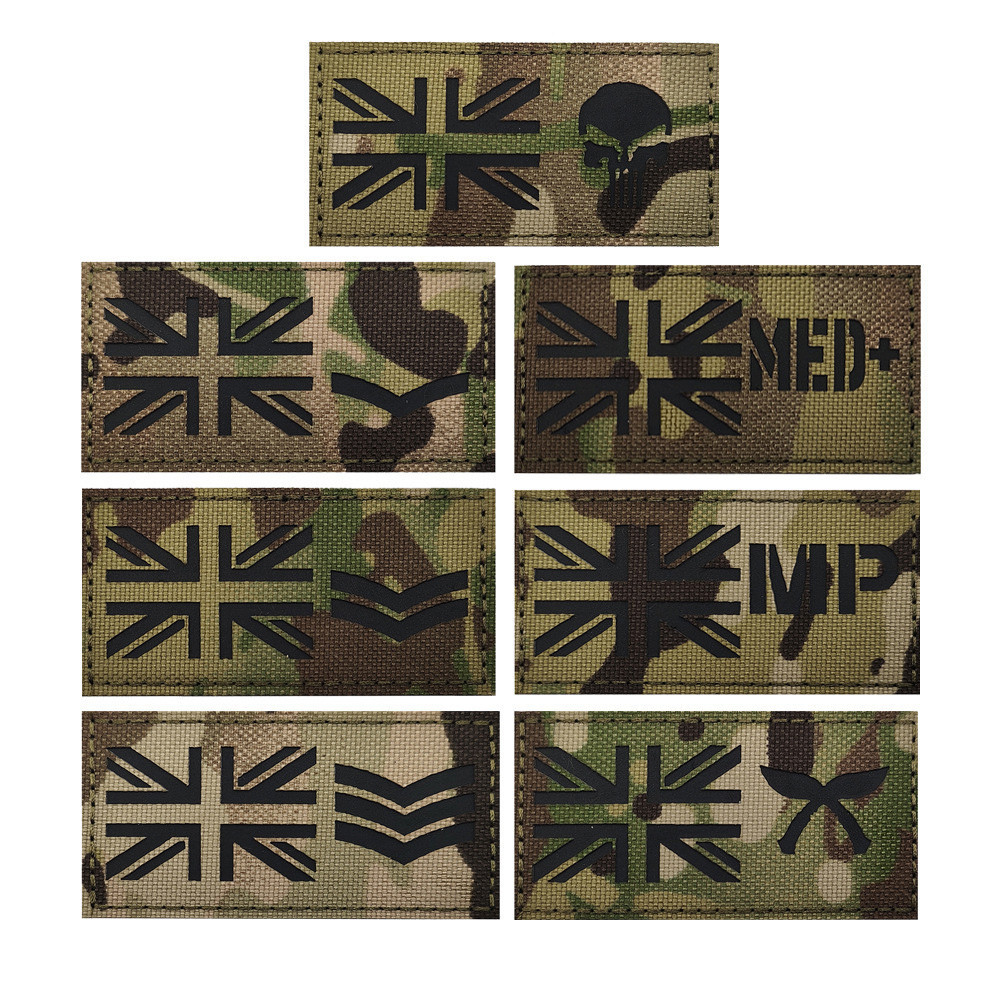Outdoor MC Camouflage IR Identification Badge Union Jack MED MP ...