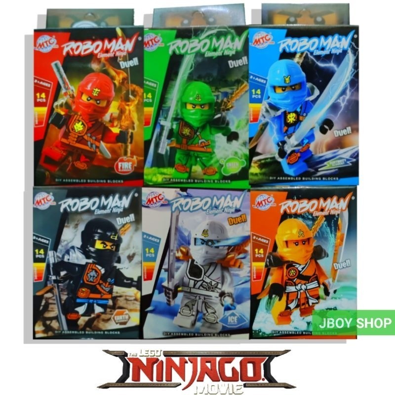 Block Stacking NINJA FIGURE GO Element BOX BUILDING BRICK Block NINJA ...