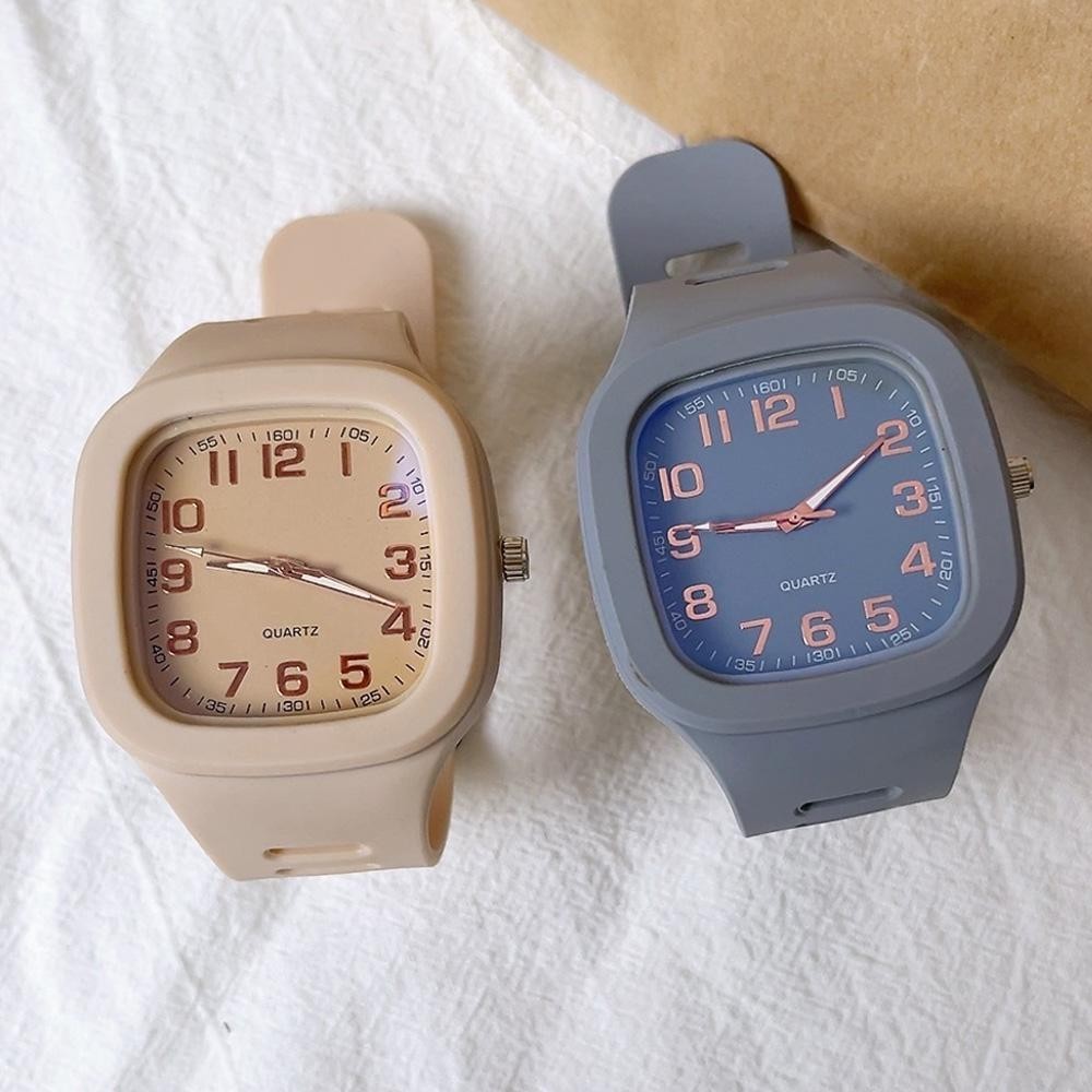 Women Watches Big Square Quartz Watch Waterproof Silicone Strap Fashion ...