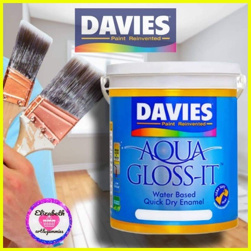 ☂ DAVIES AQUA GLOSS IT WATER-BASED QUICK DRYING ENAMEL WHITE (4 liters ...