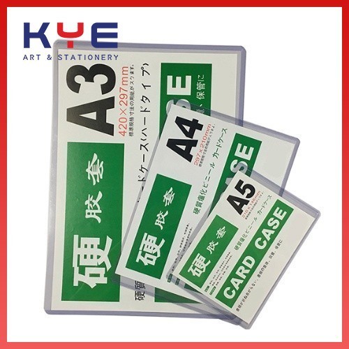 A5 / A4 / A3 PVC Clear Hard Card Case/ File Folder Organizer Document Office Round Corner Thick ...