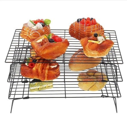 Non stick 3layer combination folding cooling rack cake drying mesh rack ...