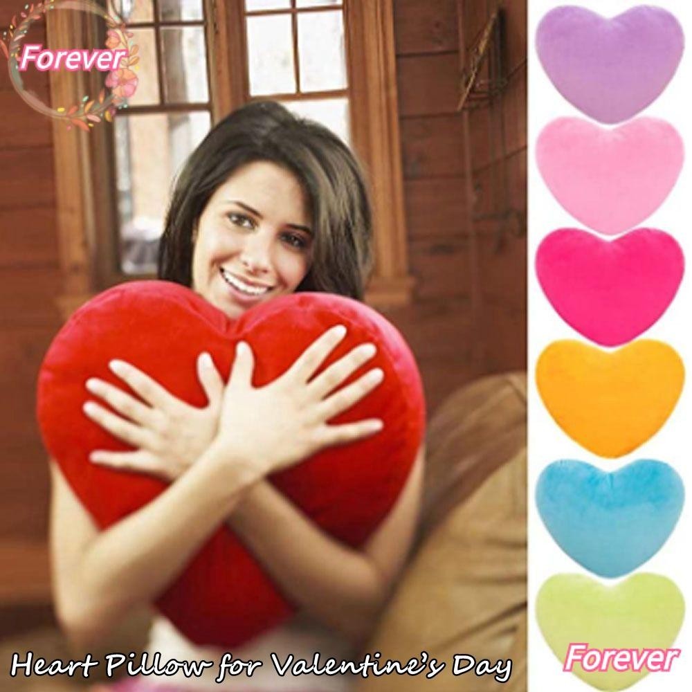 FOREVER Soft Pillow Red Color for Birthday Home Decorative Heart Shape ...