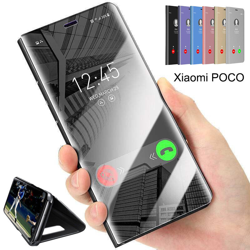 Plating Mirror Case for Xiaomi Poco X6 X3 F5 F6 M6 Pro F4 Smart View PU ...