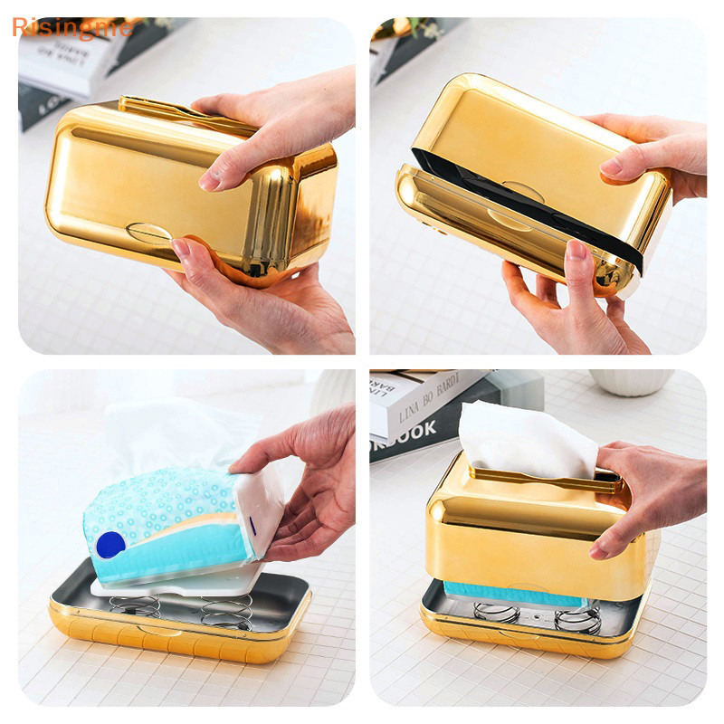 [Risingme] Creative Spring Holder Tissue Box Automatic Lift Spring ...