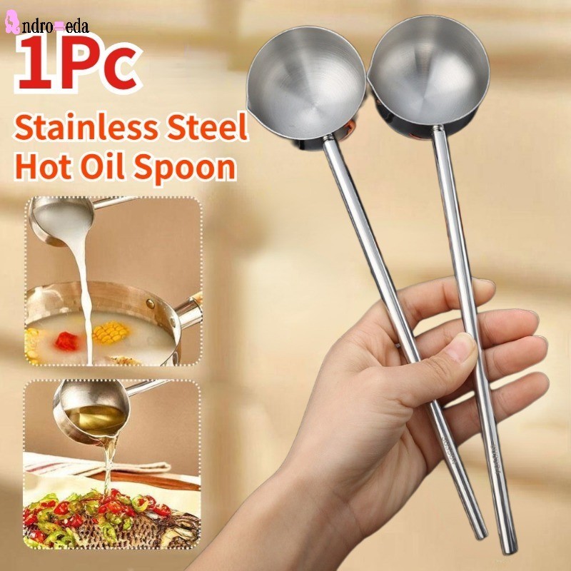 1Pc Multifunctional Cooking Oil Pouring Spoon Stainless Steel Soup ...