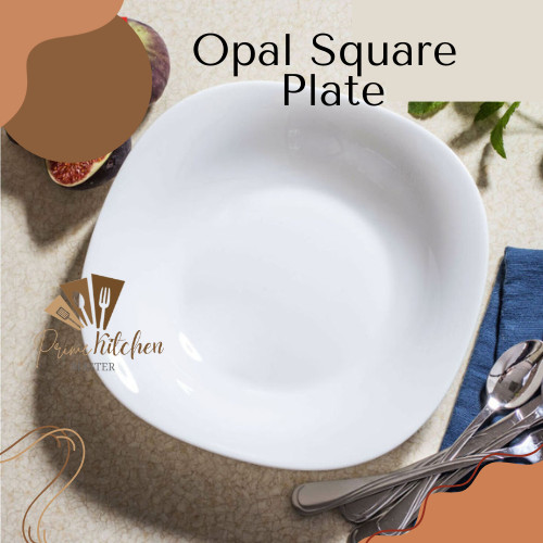 7 inches Opal White Glass Square Plate 100% Food Grade Material II ...