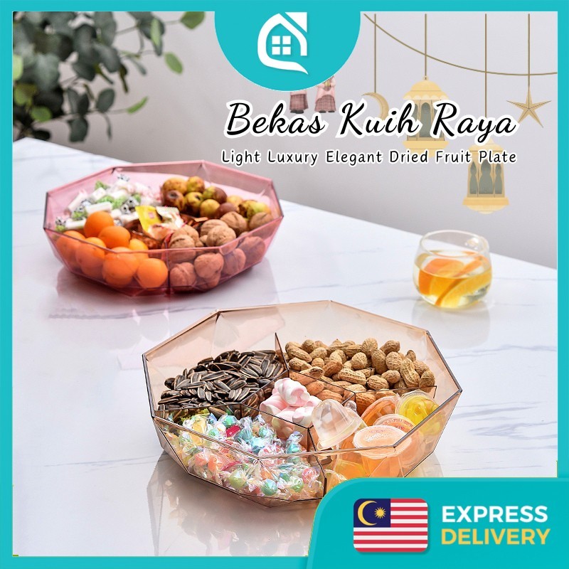 2025 Bekas Kuih Raya 5 In 1 Compartment Dried Fruit Plate Snack Plate ...