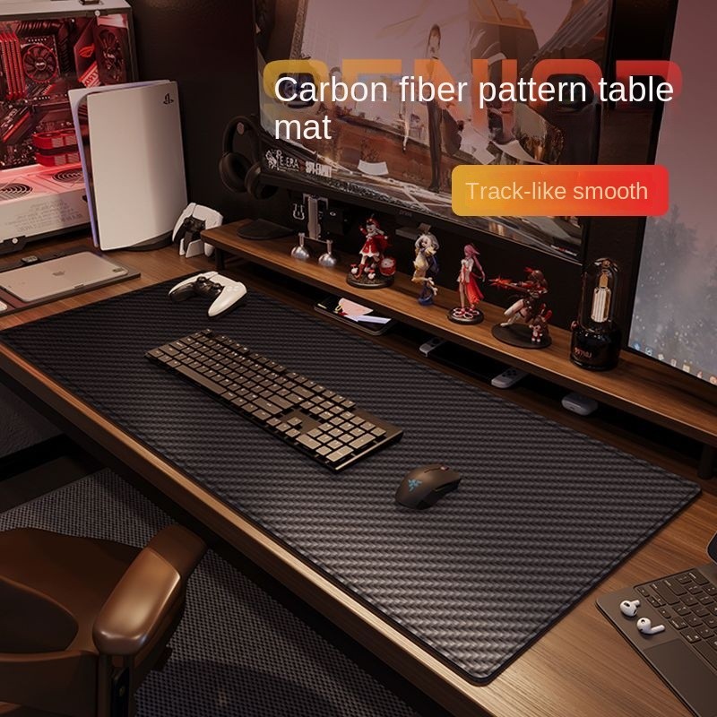 Carbon Fiber Texture Desk Mat Mouse Mat Oversized Gaming Desk Mat High ...