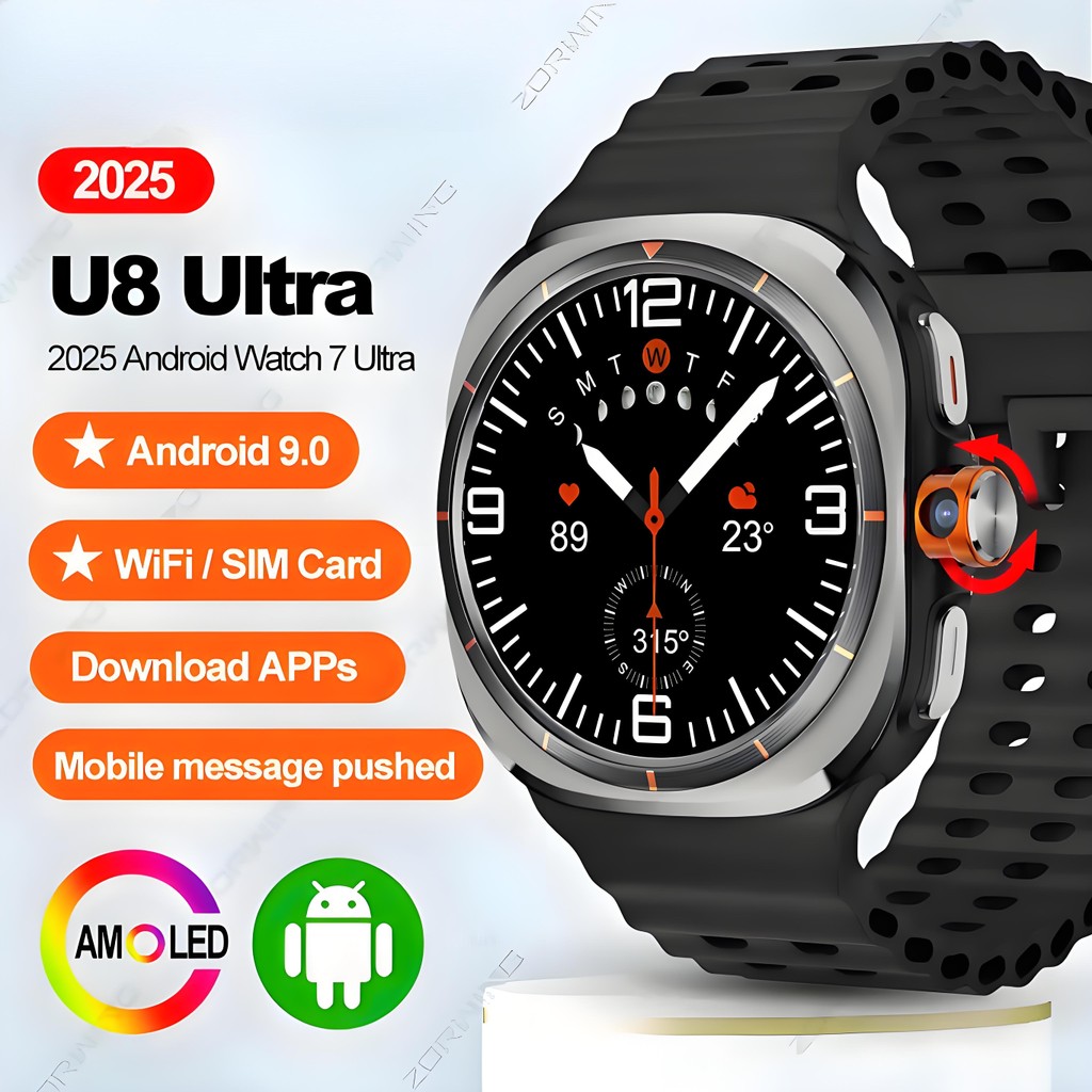 【SIM card】U8 Ultra smart watch with sim slot and wifi 4G Net 32G Rom ...